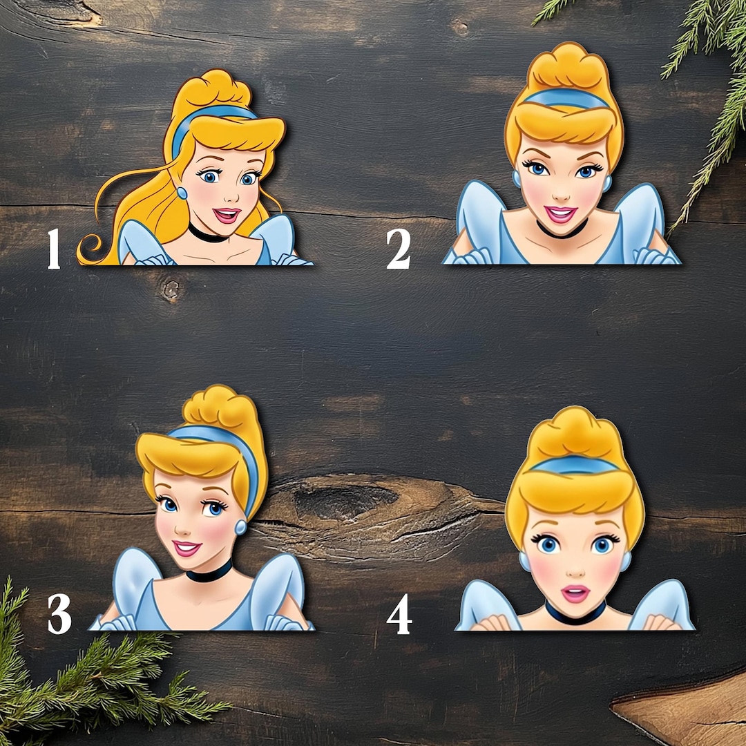 Cinderella Princess Peeker Peeking Car Window Decals - Bumper ...