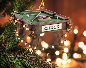 Personalized Billiards Pool Table Ornament, Pool Player Gift, Snooker ...