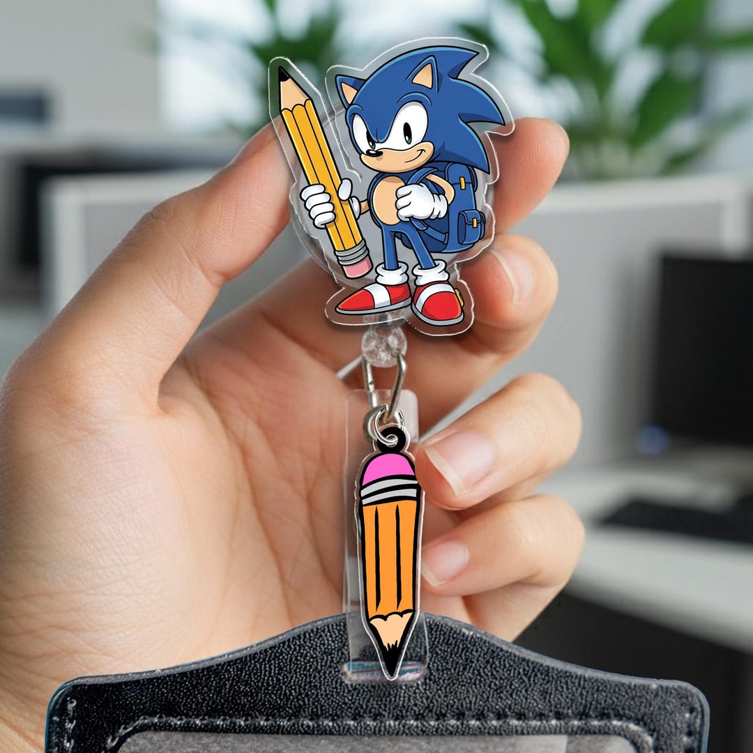 Sonic Teacher Badge Reel, Sonic Shadow Tail Lovers Retractable ID ...