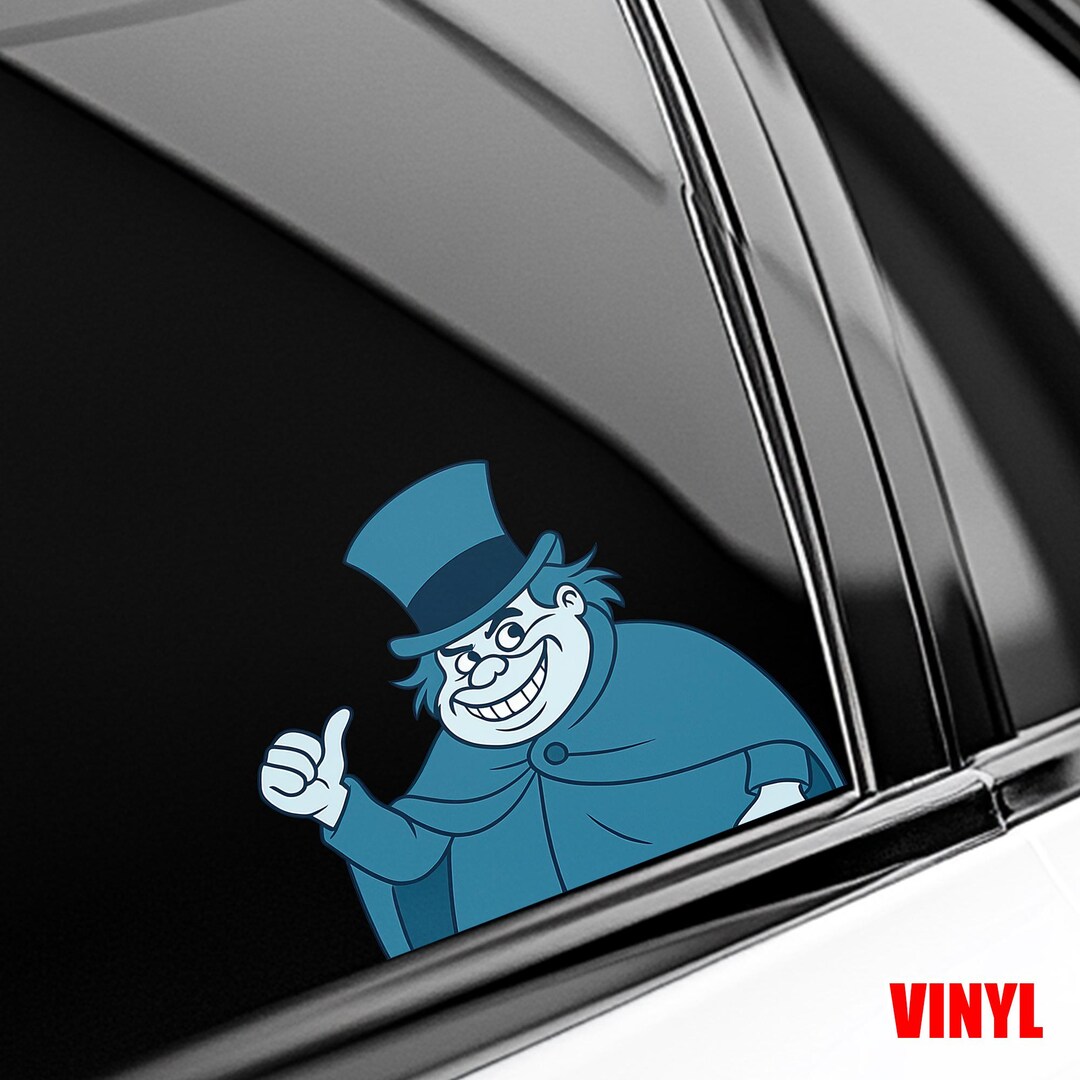 Hitchhiking Ghosts Peeker Peeker Sticker Car , Haunted Mansion Peekaboo ...