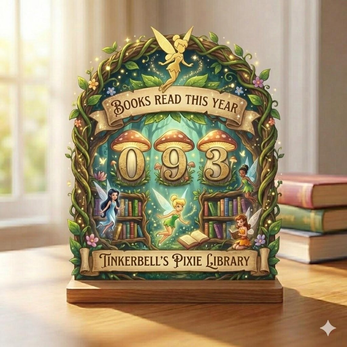 Personalized Disney Tinkerbell Princess Book Tracker Sign, Book Lover ...