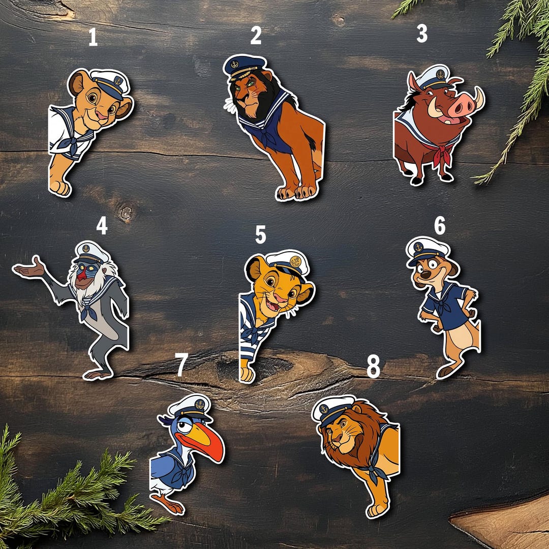 Disney Lion King Simba Timon Pumbaa Cruise Door Magnets, Custom Disney ...