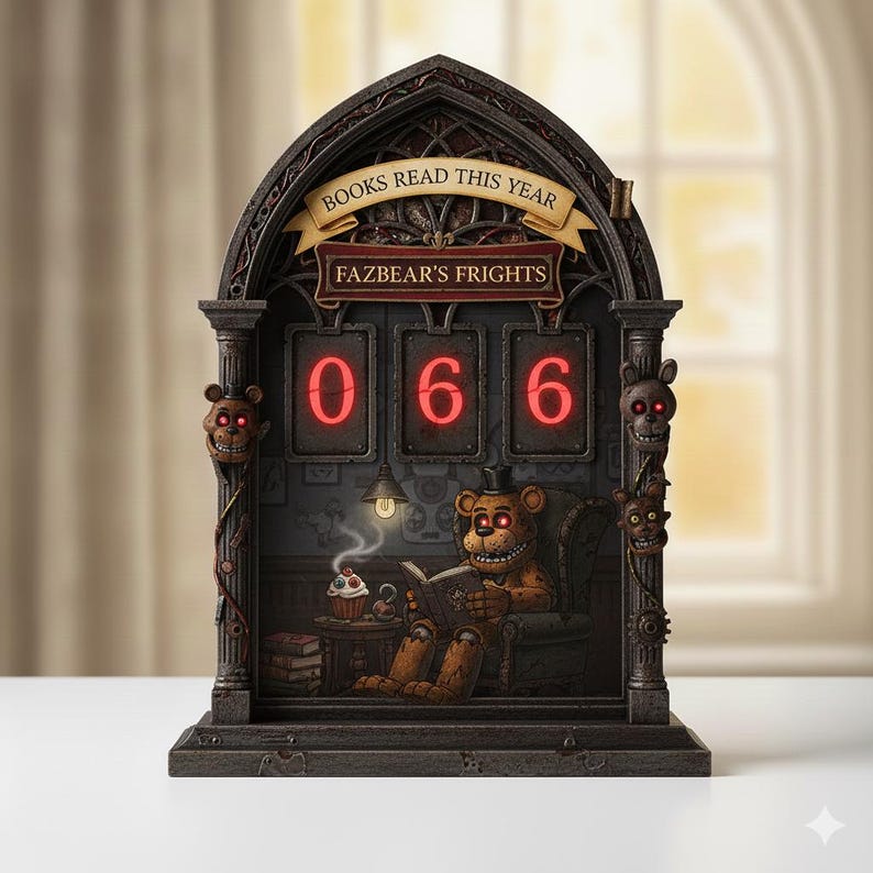 FNAF Reading Tracker, Fazbear Book Count Display, Creepy Cute Book ...