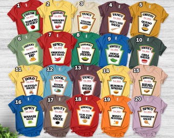 Group Condiments Shirt/matching Condiment Halloween Costume Shirt ...