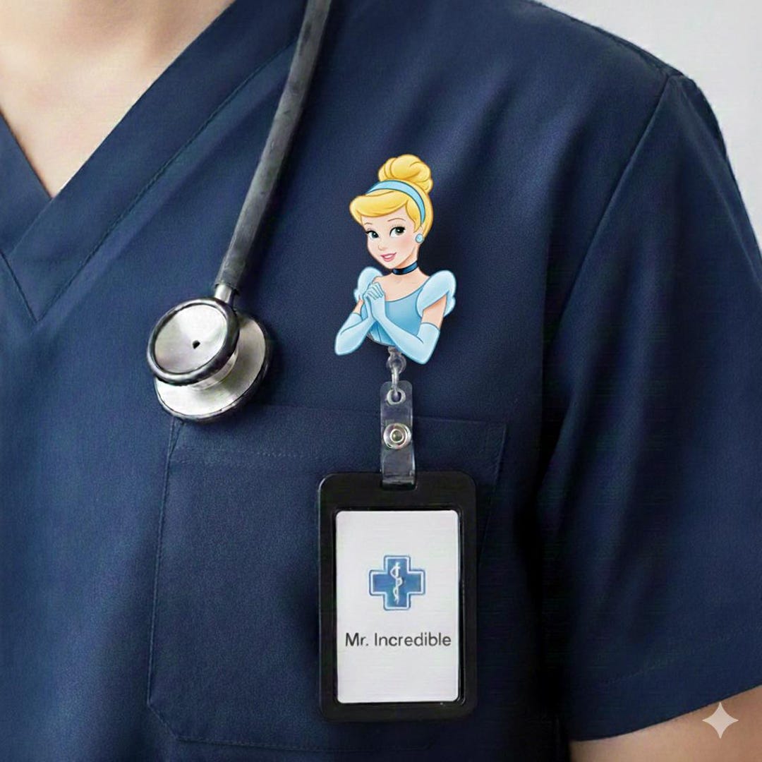 Cinderella Badge Reel, Disney Princess ID Holder, Fairy Tale Nurse Reel ...