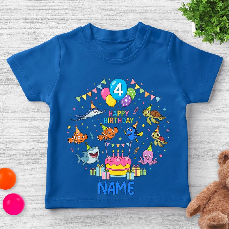 Personalized Name Pixar Finding Nemo Birthday Shirt, Custom Disney Dory ...