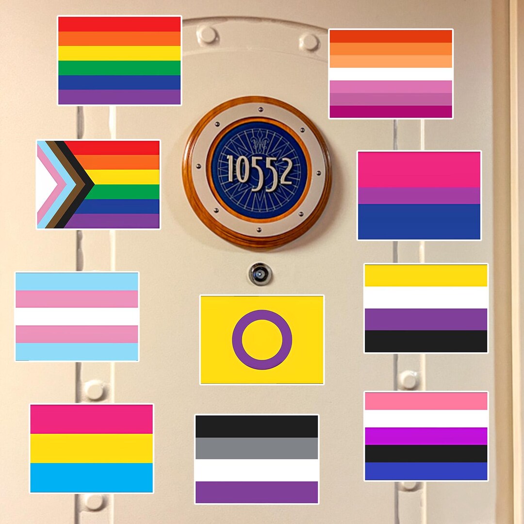 LGBTQ Pride Flag Magnet Set, Rainbow Identity Flags Fridge Magnet ...