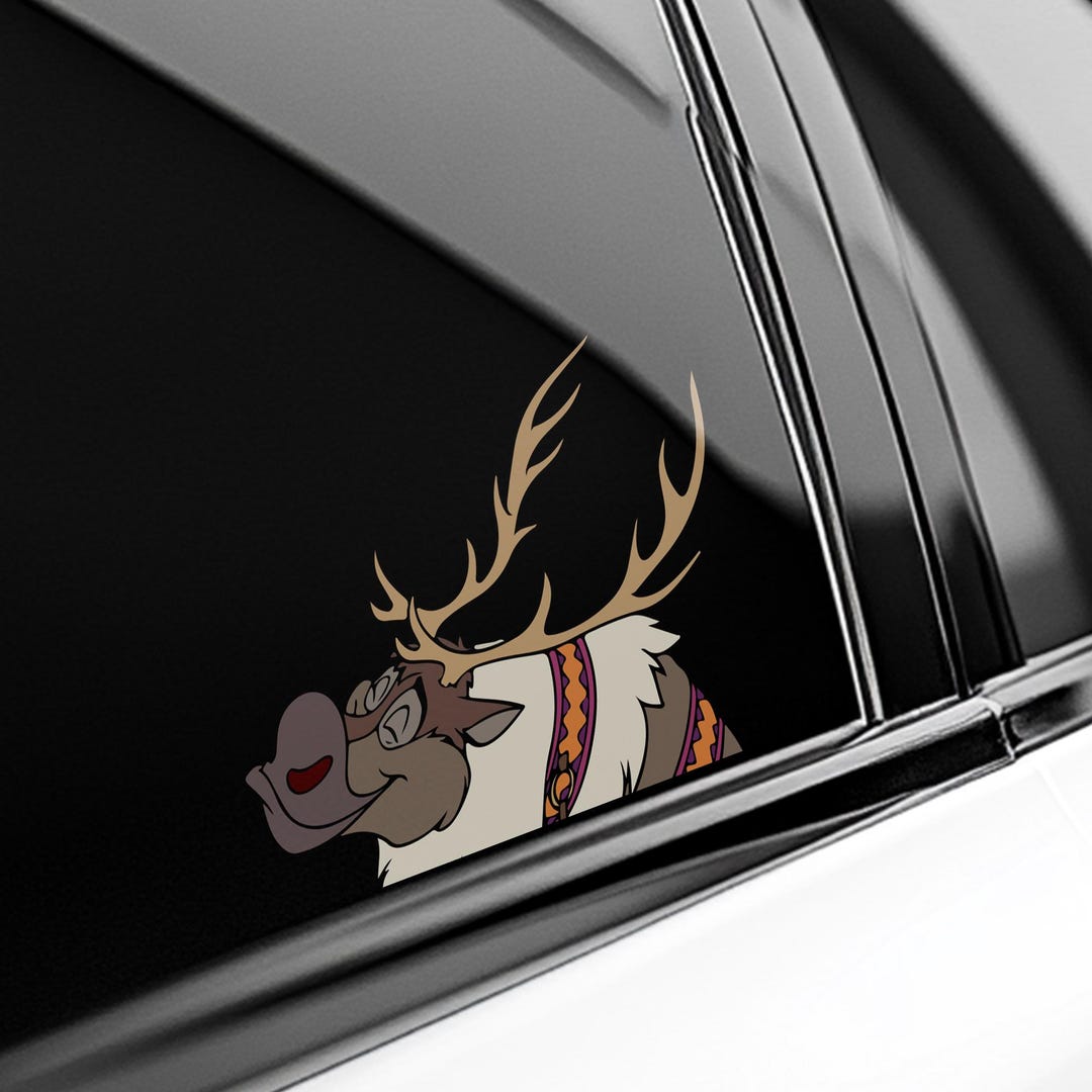 Elsa Anna Hans Kristoff Olaf Bruni Peekaboo Peeker Peeking Car Window ...