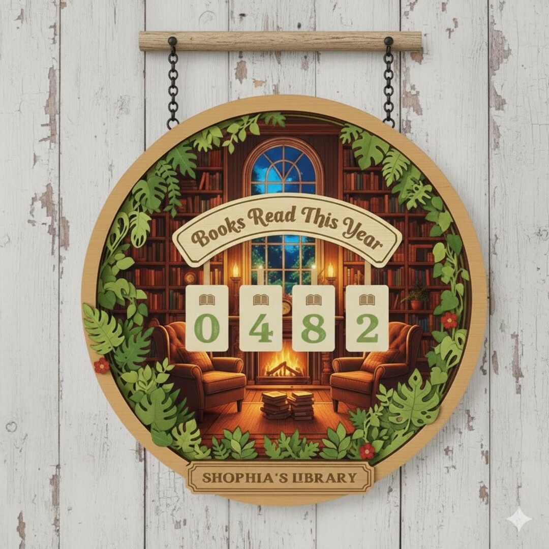 Personalized Wooden Reading Tracker Sign, Books Read This Year Wall ...