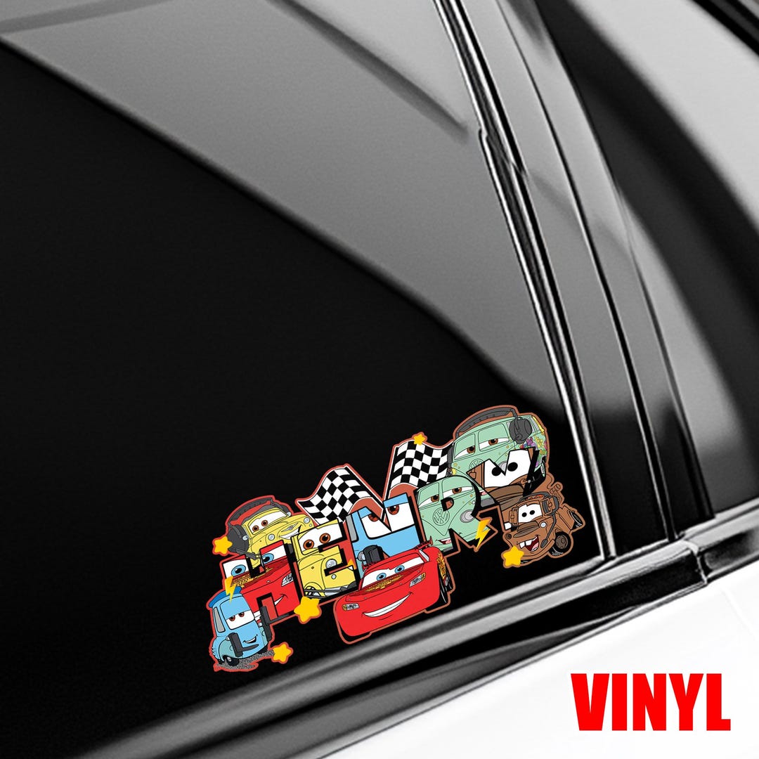 Custom Name Disney Cars Peeker Sticker – Personalized Lightning Mcqueen ...