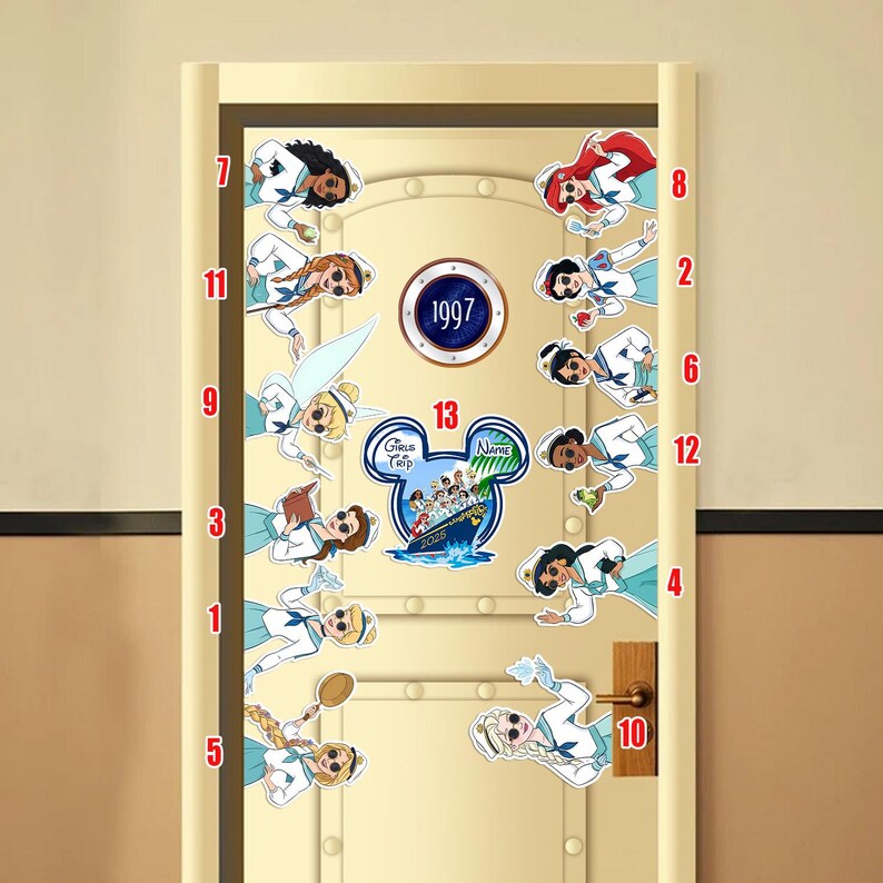 Personalized Disney Princess Inspired Cruise Door Magnet, Cinderella ...