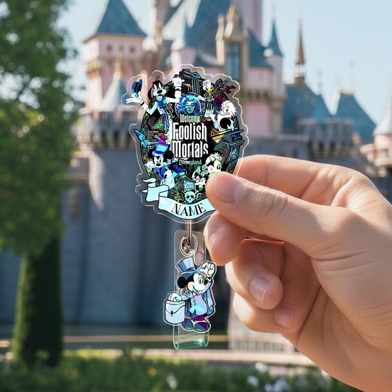 Personalized Mickey and Friends Disney Haunted Mansion Badge Reel ...