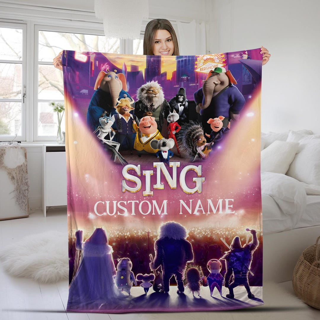 Personalize Sing Pig Blanket, Pig Singer Blanket, Sing Movie Cartoon ...
