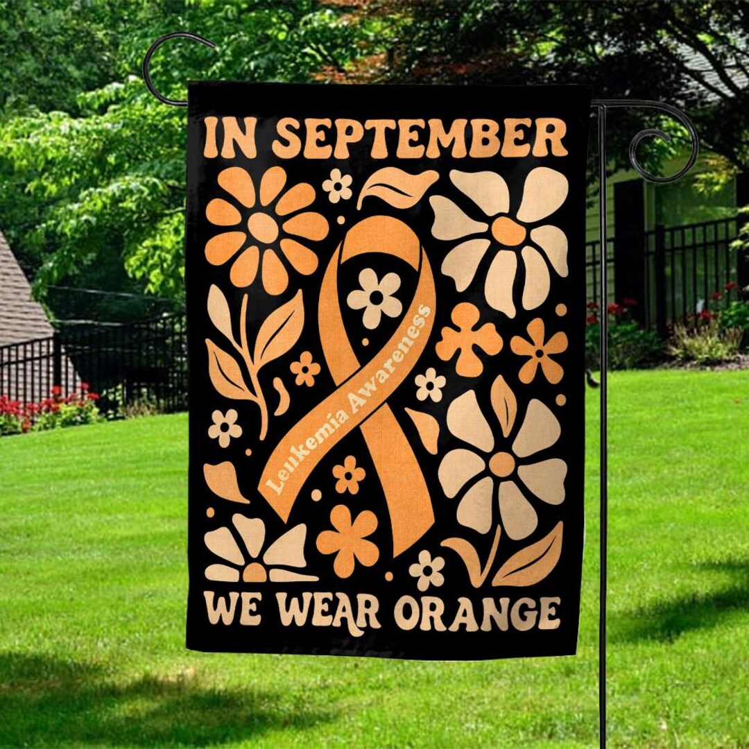 Leukemia Cancer Awareness Flag/leukemia Subtle Flag/orange Ribbon ...