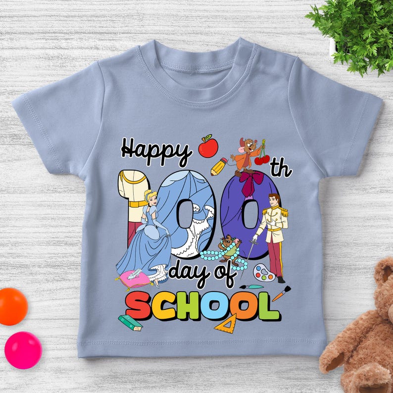 Disney Cinderella Princess 100 Days of School Shirt, Jag Gus Shirt ...