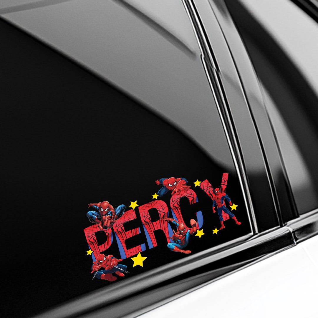Spider-man Custom Name Peeker Sticker – Personalized Marvel Peeking ...