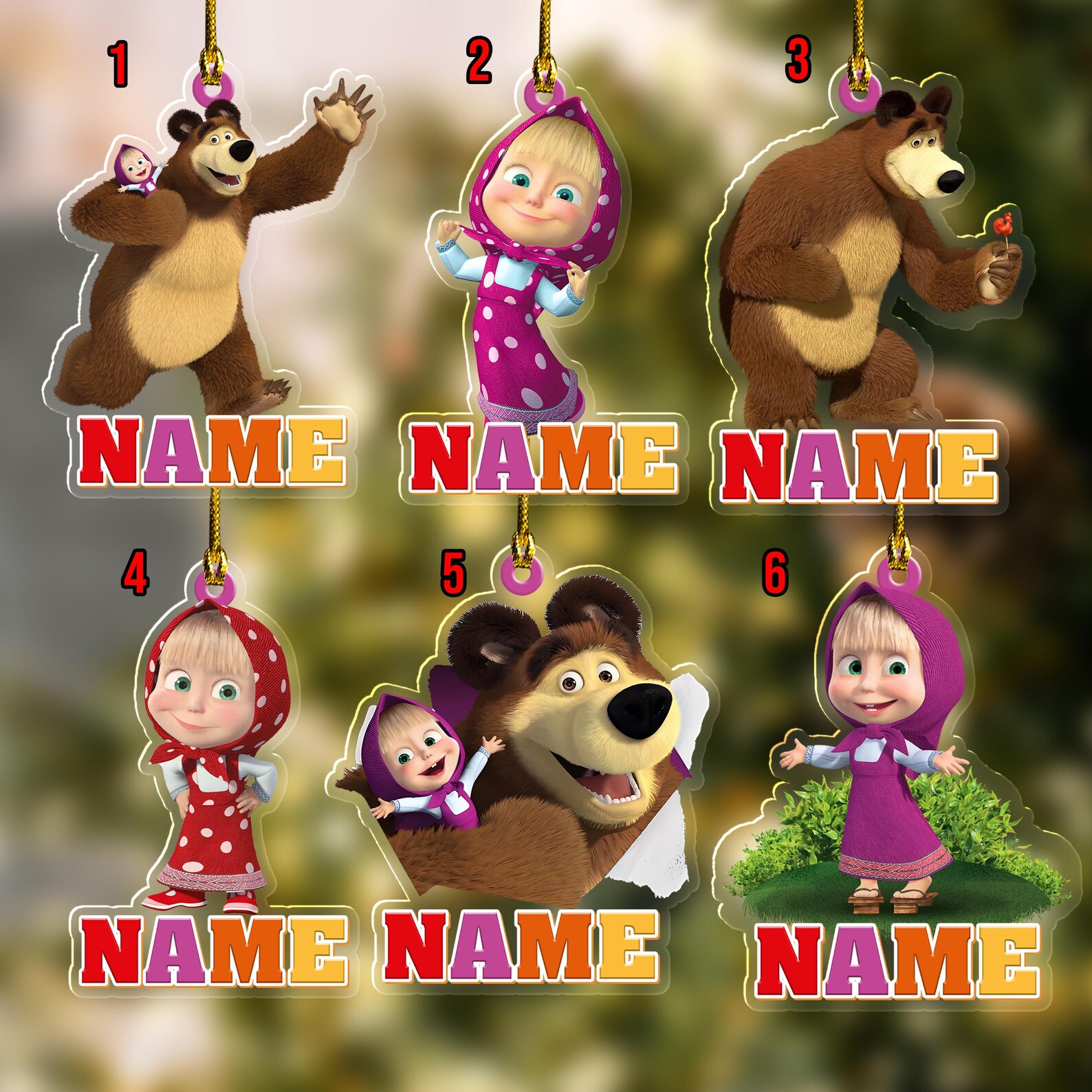 Personalized Masha and the Bear Ornament/personalized Masha Bear ...