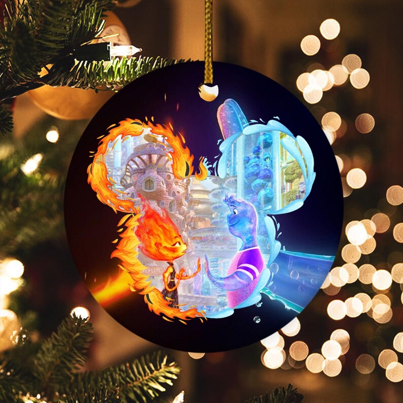 Elemental Fireboy & Watergirl Ember and Wade Couple Ornament, Disney ...