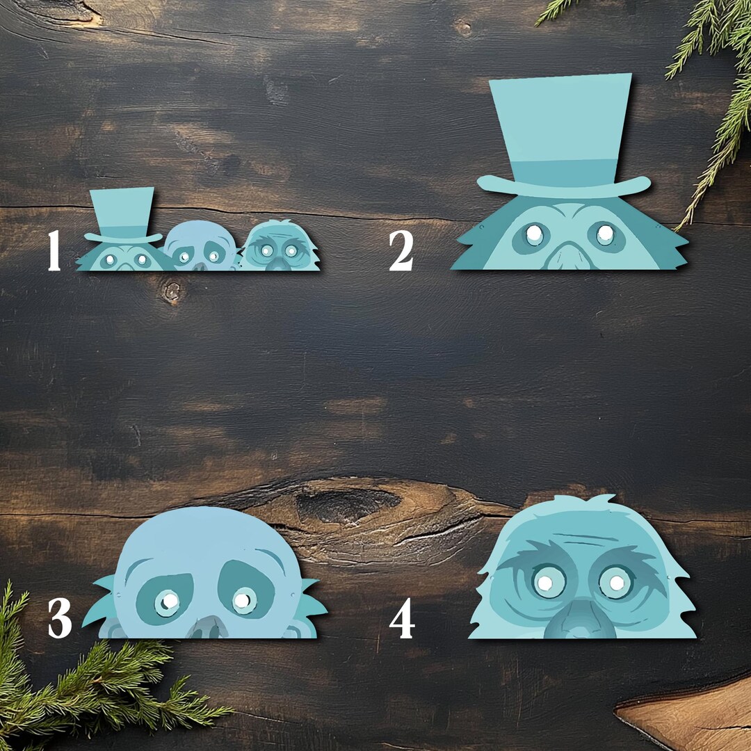 Hitchhiking Ghosts Peeker Peeker Sticker Car , Haunted Mansion Peekaboo ...