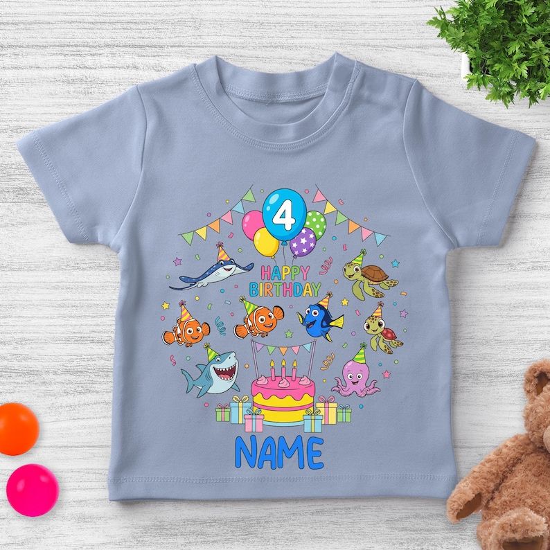 Personalized Name Pixar Finding Nemo Birthday Shirt, Custom Disney Dory ...