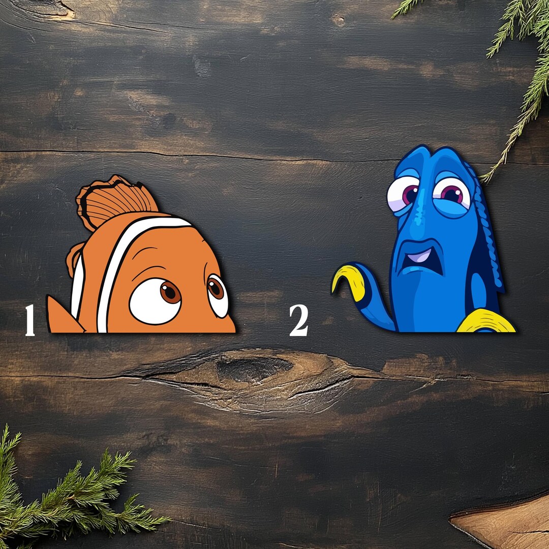 Dory and Nemo Peeker Peeking Car Window Decals - Funny Bear Bumper ...