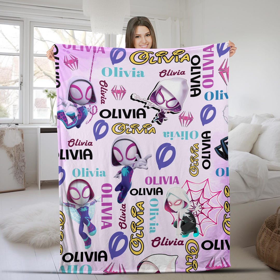 Personalized Name Blanket, Spidey Gwen and His Amazing Friends Blanket ...