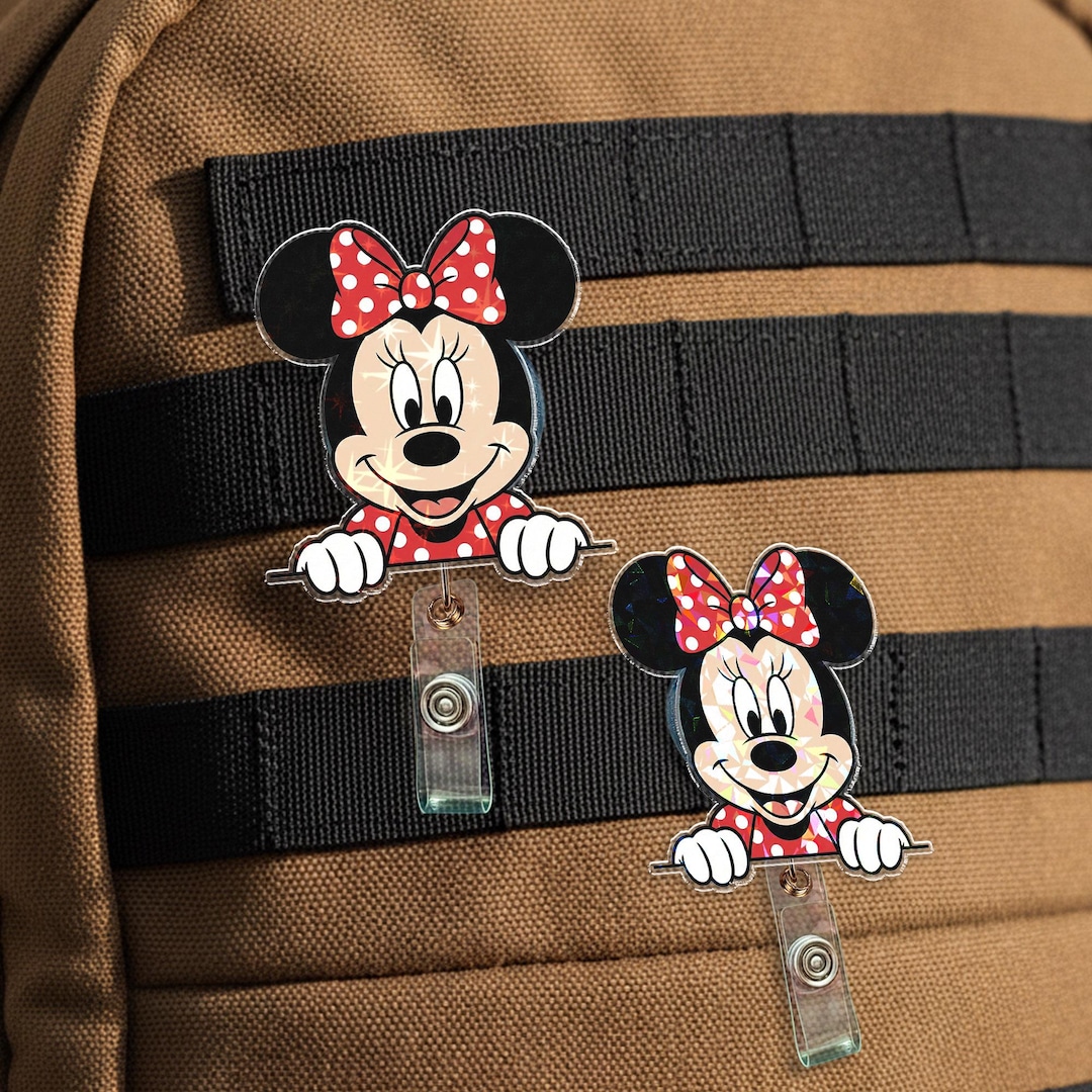 Minnie Mouse Badge Reel, Cute Disney ID Clip for Nurses, Retractable ...