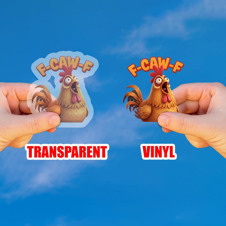 Funny Screaming Chicken Sticker – F Caw F Meme Sticker – Chicken Humor ...