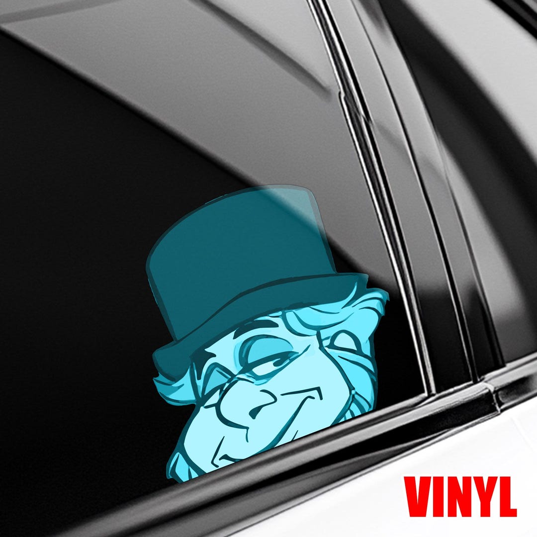 Hitchhiking Ghost Peeker Bumper Sticker – Haunted Mansion Car/window ...