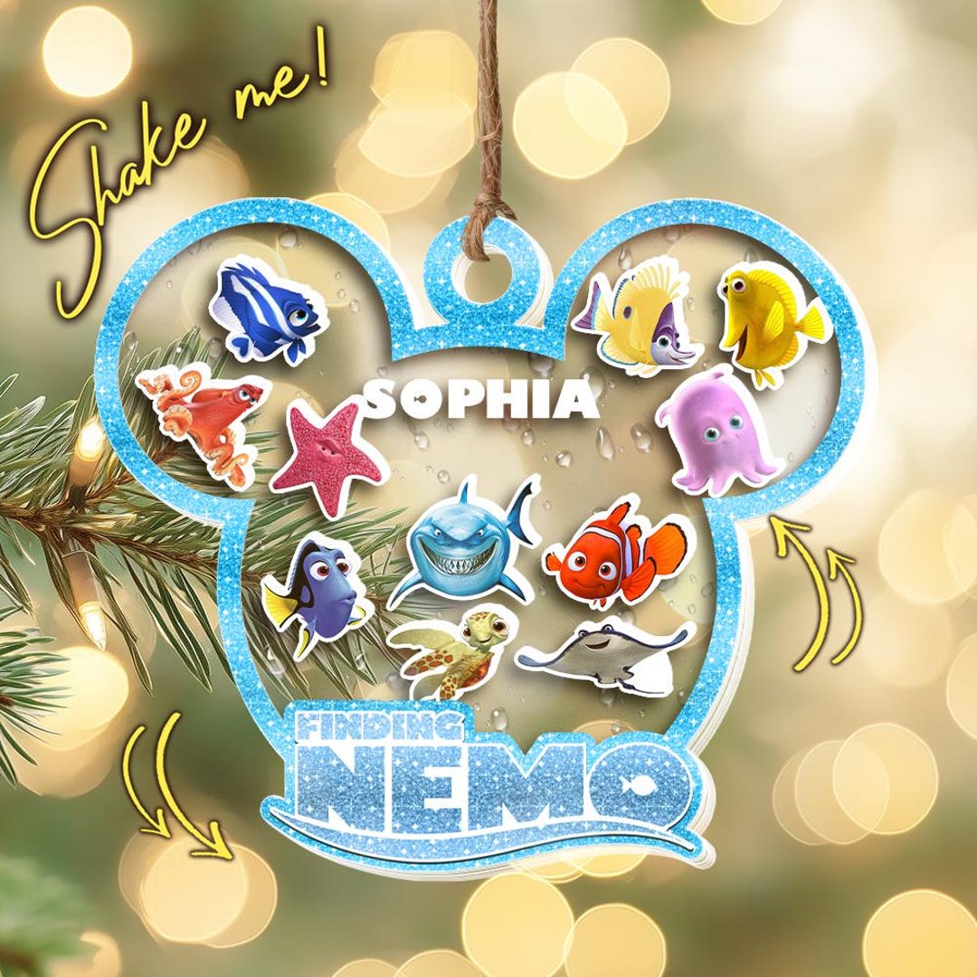 Customized Finding Nemo Christmas Ornament, Nemo Dory Shaker Ornament ...