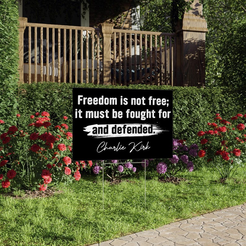 Charlie Kirk A True Patriot Yard Sign, Conservative Political Outdoor ...