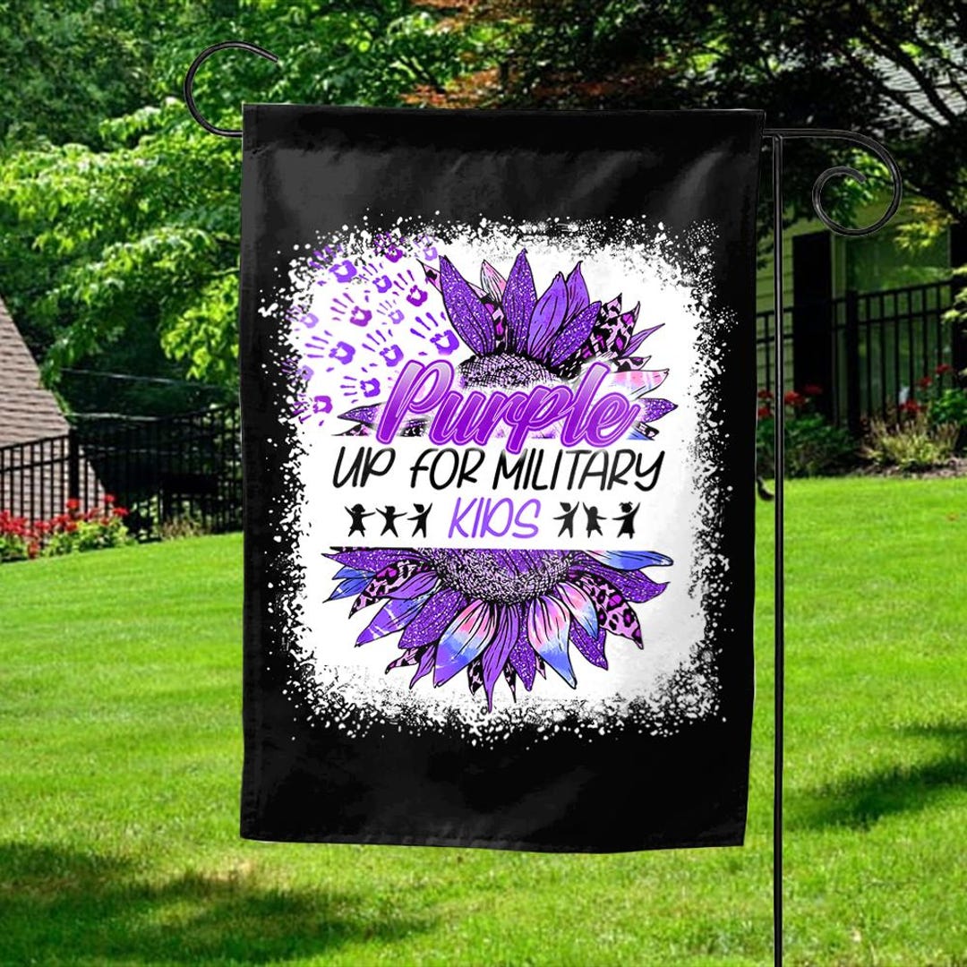 Purple up Military Sunflower Garden Flag, Purple up for Military Child ...