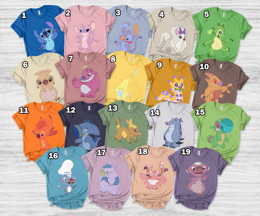 Lilo and Stitch All Characters Shirt, Ohana Group Disney Tee, Stitch ...