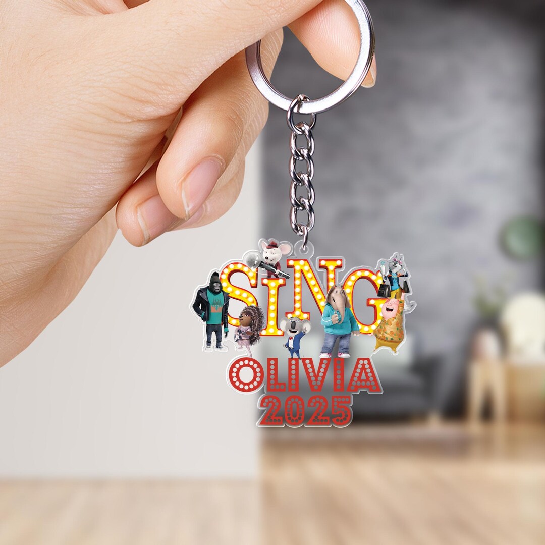 Custom Sing Keychain, Sing Movie Character Keychain, Sing Christmas ...