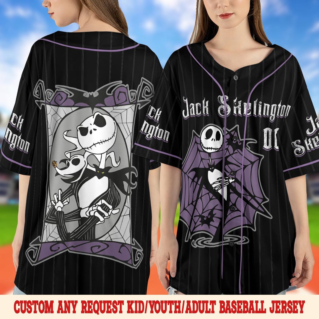 Personalized Jack Skellington Baseball Jersey, Custom Nightmare Before ...