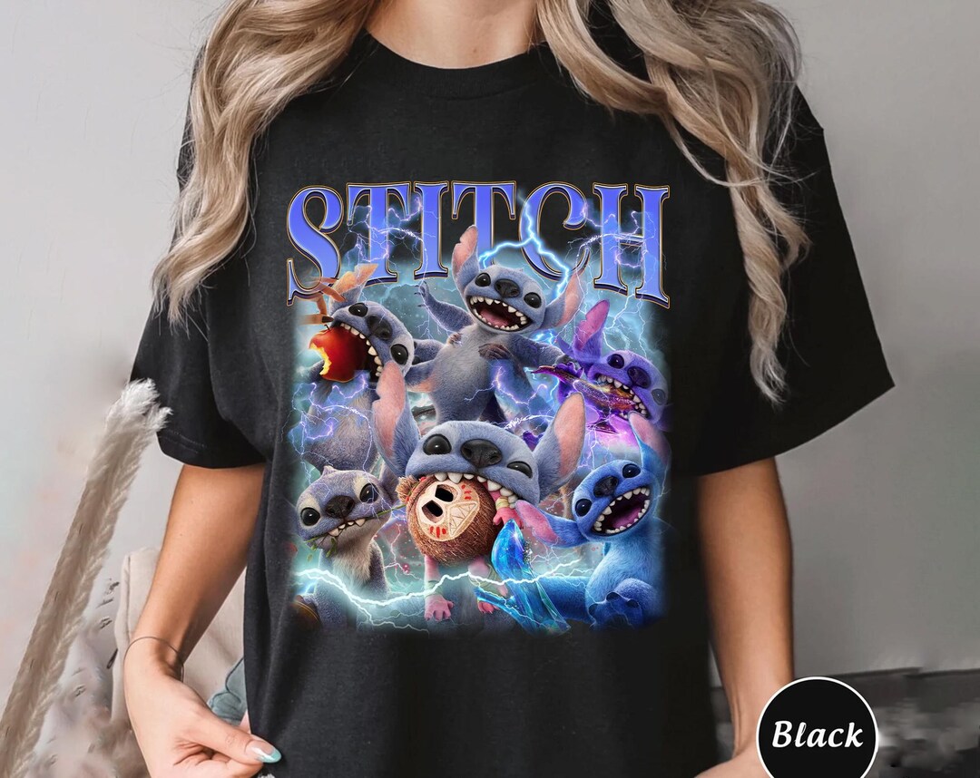 Vintage Stitch Bootleg Shirt, Lilo & Stitch Movie 2025, Disneyland ...