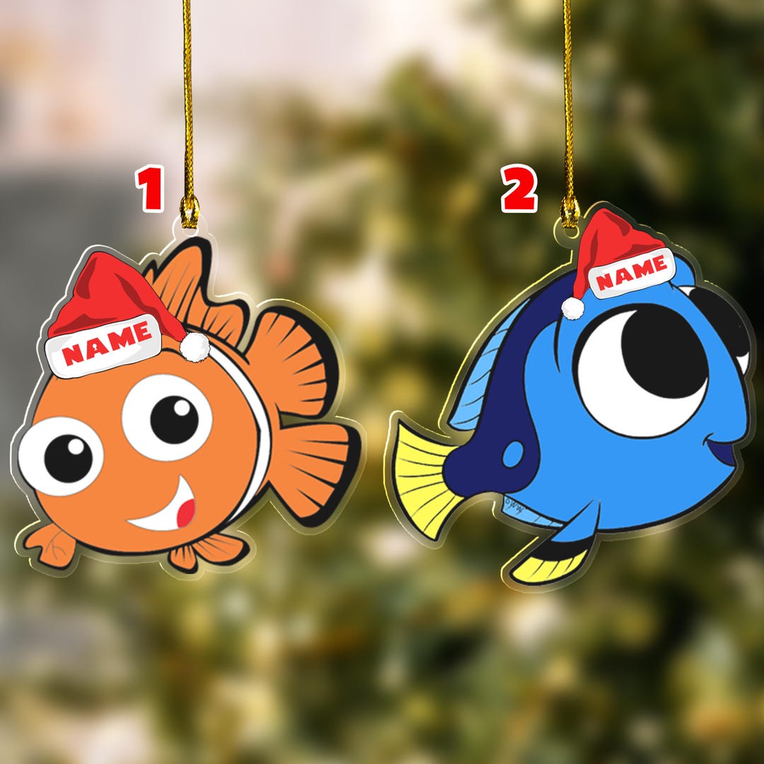 Custom Nemo and Dory Ornament, Nemo Christmas Ornament, Nemo Ornament ...