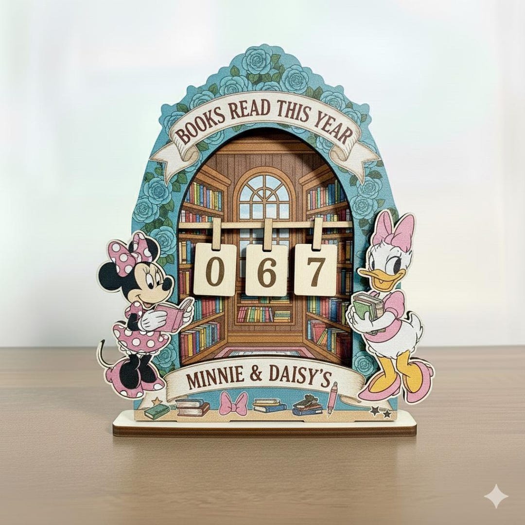 Minnie and Daisy Read Tracker, Disney Books Read Sign, Pink Library ...