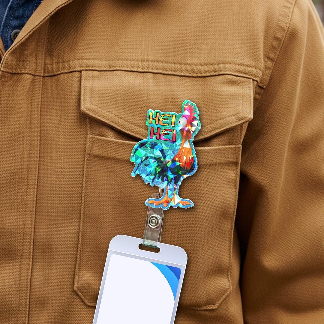 Hei Hei Moana Badge Reel, Retractable ID Badge Holder, Nurse Teacher ...
