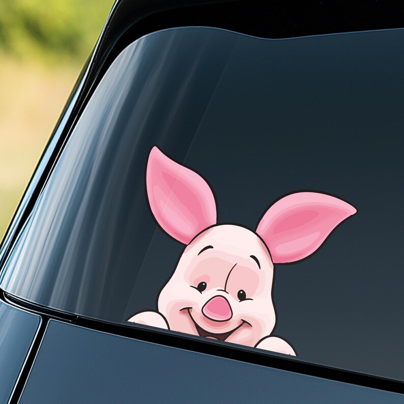Piglet Winnie the Pooh Peekaboo Peeker Peeking Car Window Decal Bumper ...