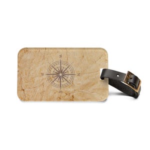 Vintage Compass Luggage Tag, Travel Accessory, Personalized Travel Gift ...