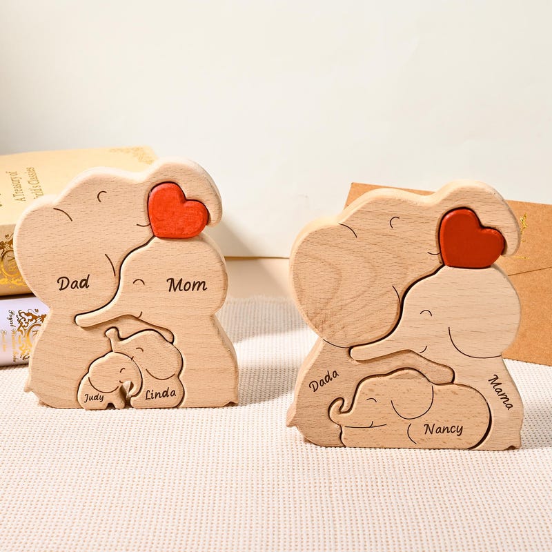 Wooden Statue of Family - Etsy UK