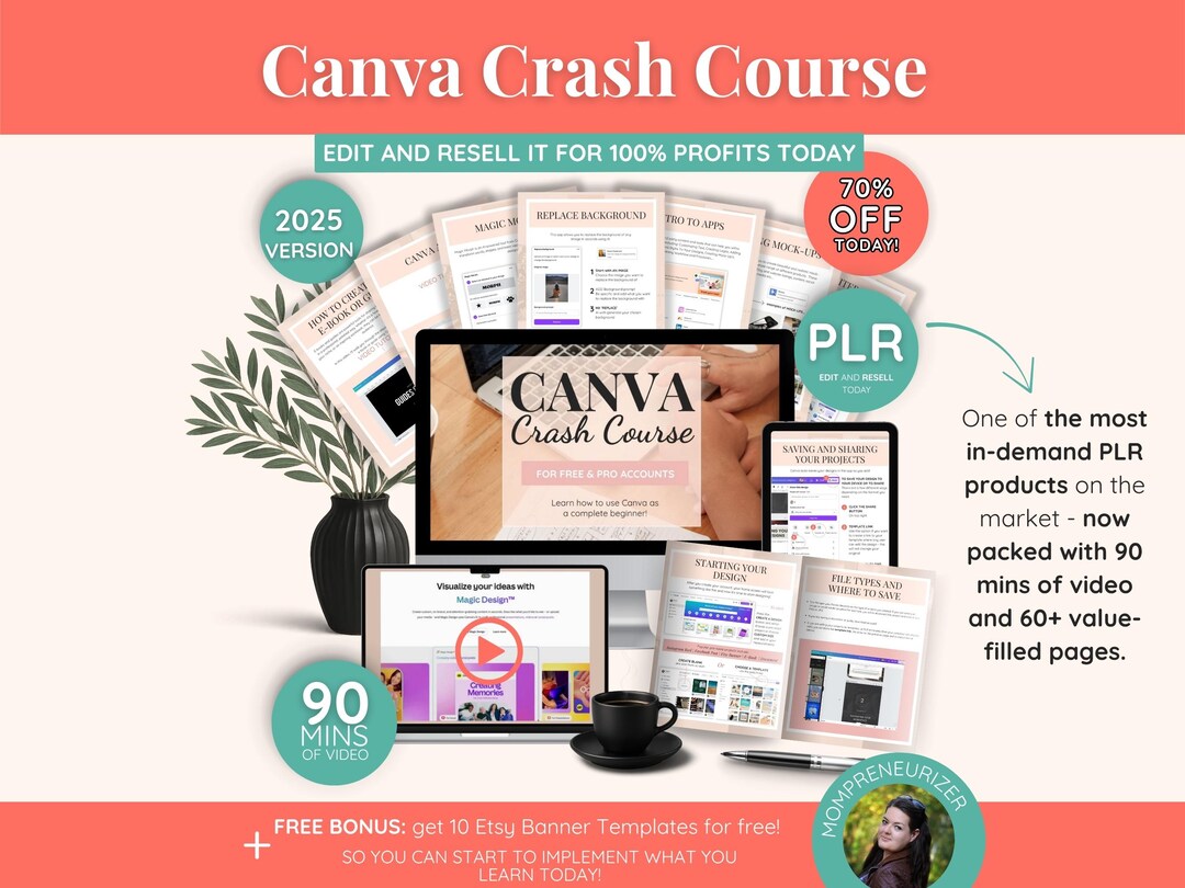 Canva Crash Course With PLR for Mom Entrepreneurs, Video Tutorial ...