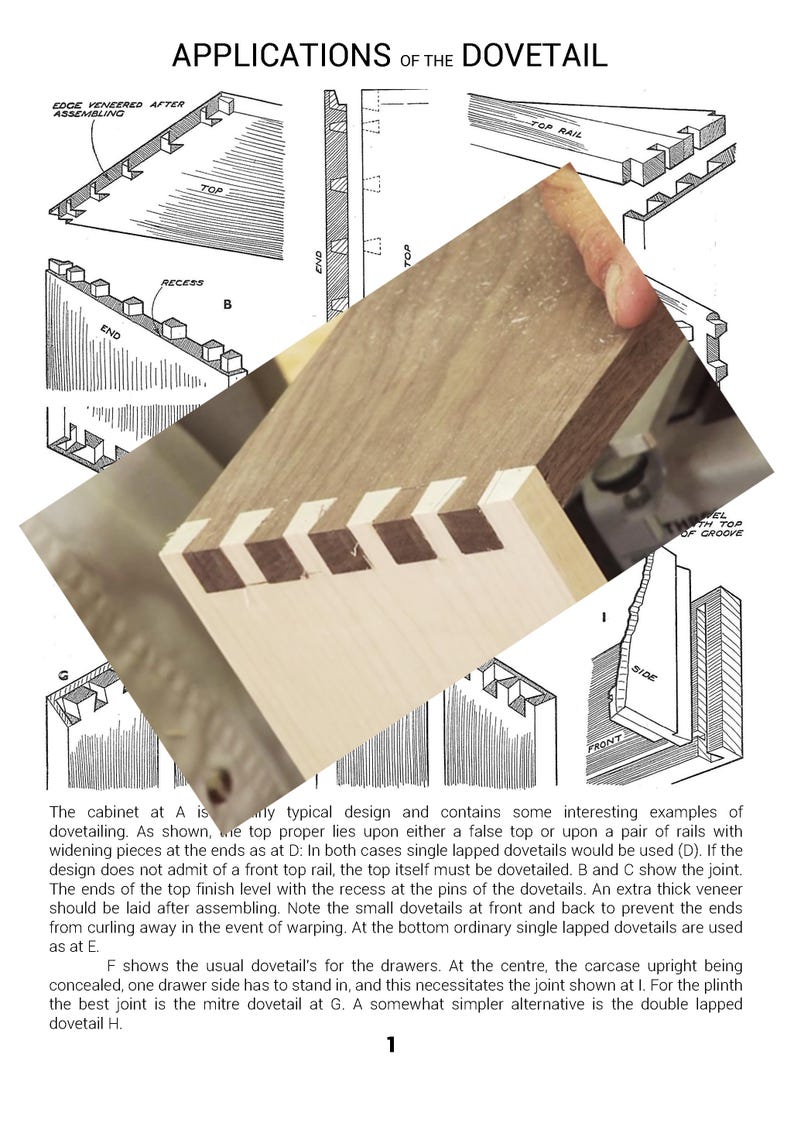 DOVETAIL JOINT INSTRUCTIONS: 26 Pages, Included is a Puzzle Joint. - Etsy