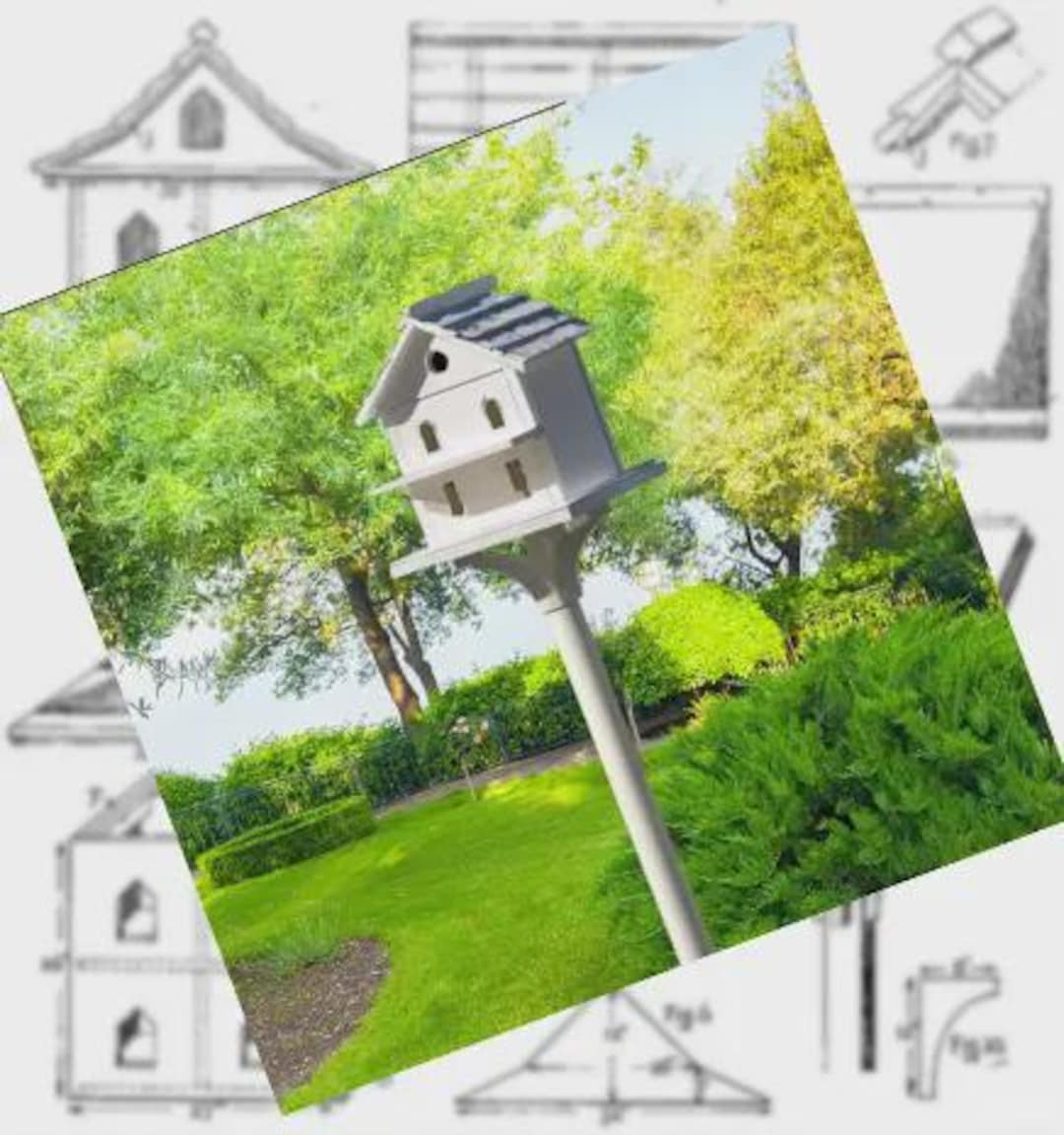 DOVECOTE - Plans to Make a Pole Dovecote as a Garden Feature - Etsy UK
