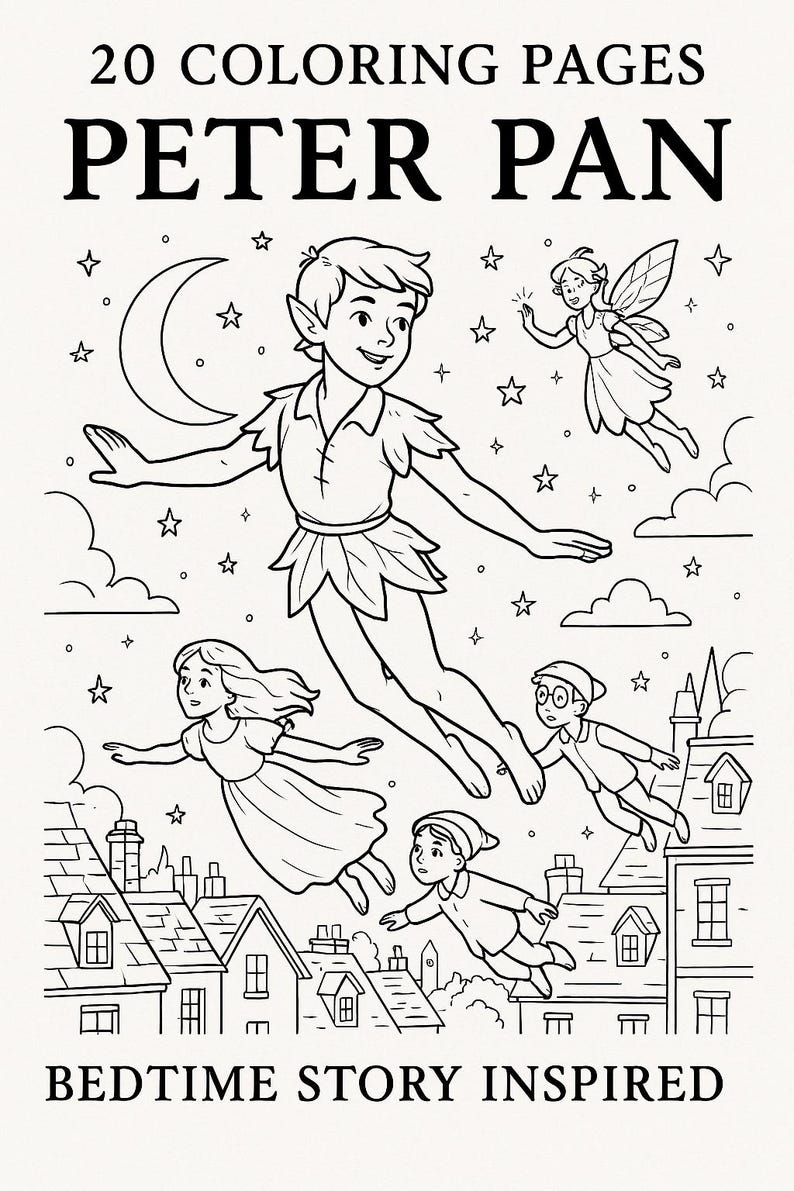 Peter Pan Inspired by 1911 Book Coloring Pages for Kids – 20 Printable ...