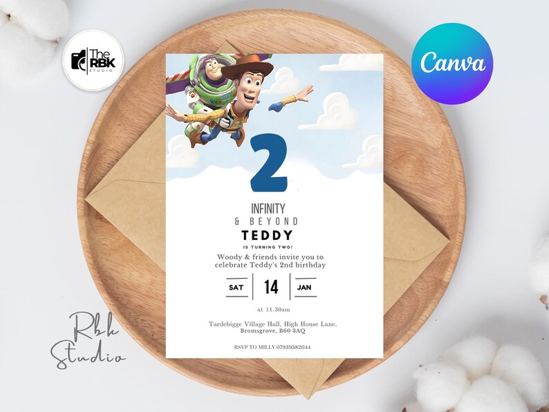 Toy Kids Birthday Party Invite |two Infinity and Beyond Birthday ...