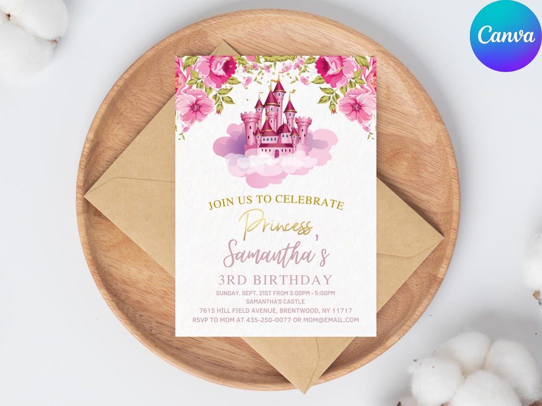 Princess Castle Invitation Template Matching Evite | Blond Princess ...