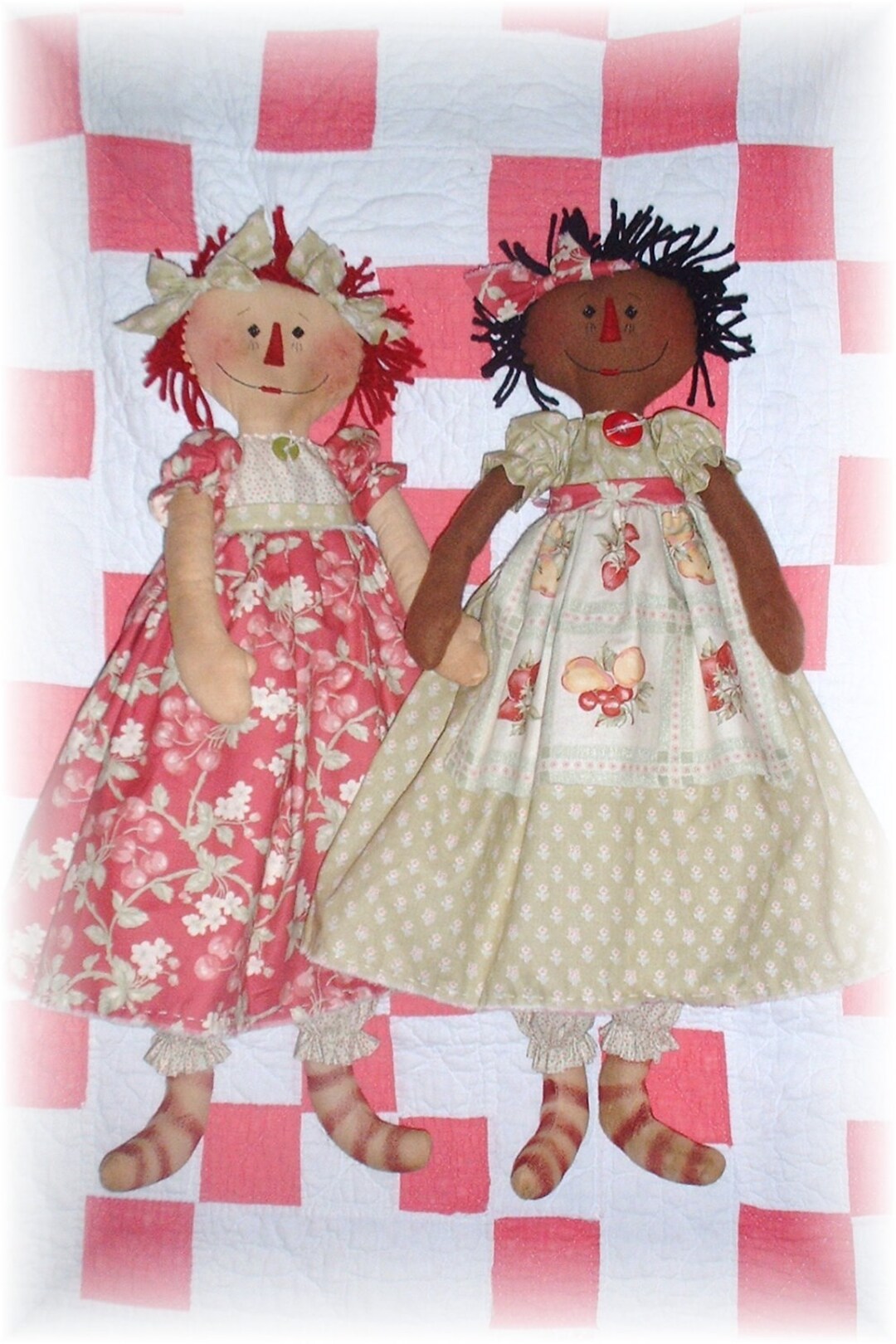Primitive "raggedy Annie and Nadine" Topsy Turvey Doll Instant Download ...