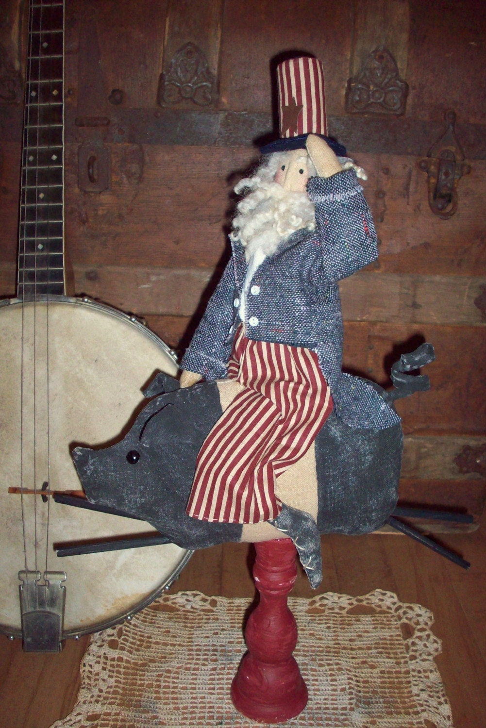 Primitive Uncle Sam and Squealer Patriotic Pig Instant Download E ...